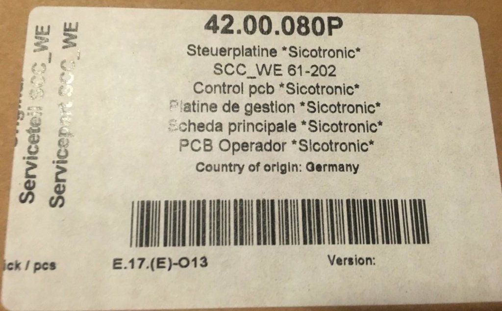 42.00.080 P Плата процессора с Sicotronic для пароконвектоматов SCC WE ...